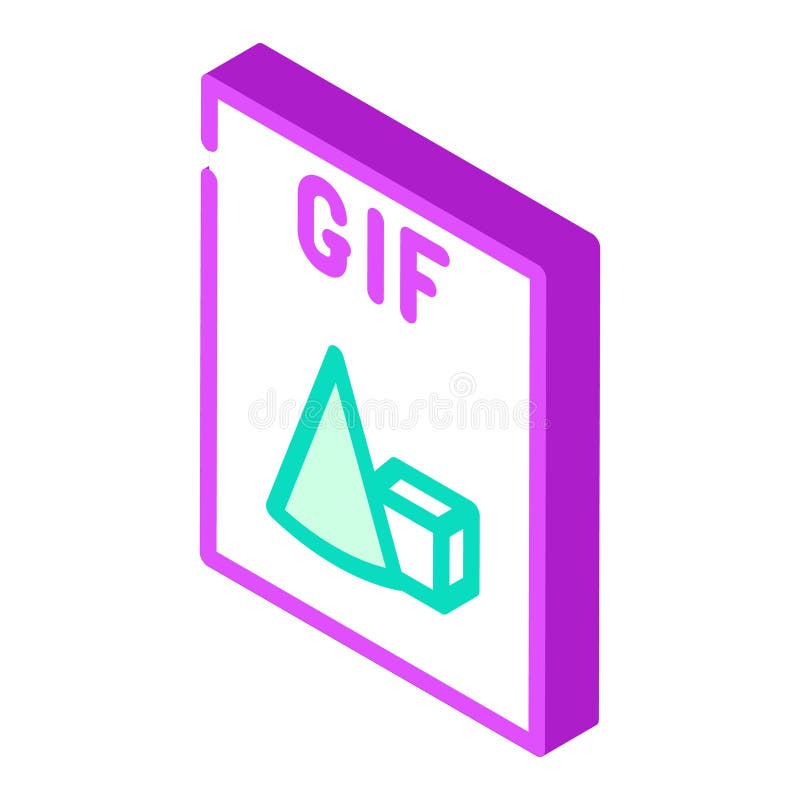 Gif File Format Document Isometric Icon Vector Illustration Stock ...