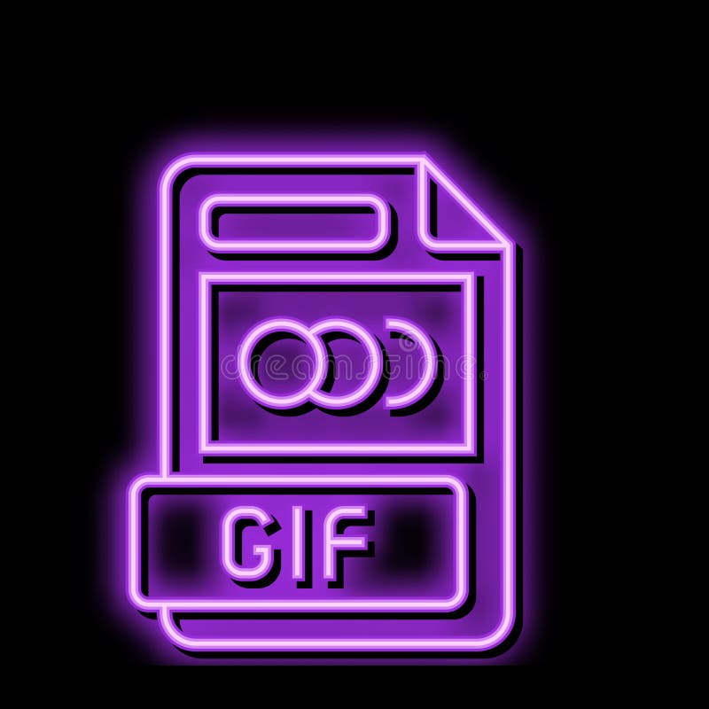 Gif File Format Document Neon Glow Icon Illustration Stock Vector ...