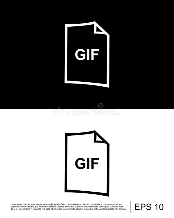 Gif File Format Icon Template Stock Illustration - Illustration of icon ...