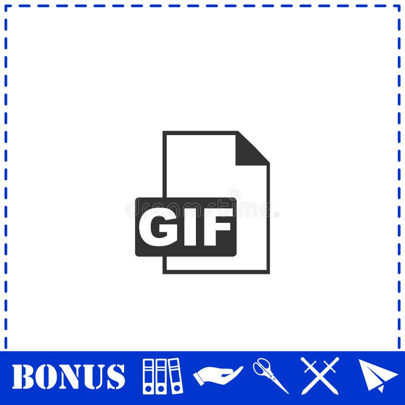 GIF format icon flat stock illustration. Illustration of element ...