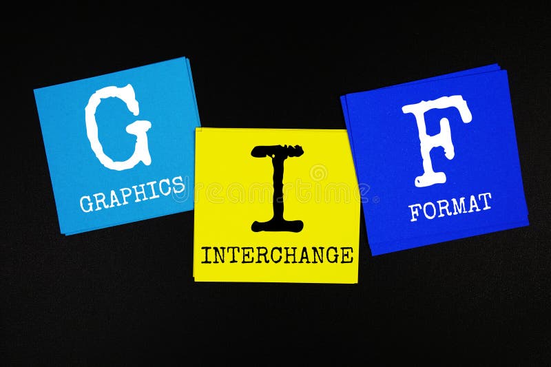GIF - Graphics Interchange Format Acronym Text on Sticky Note on Black ...