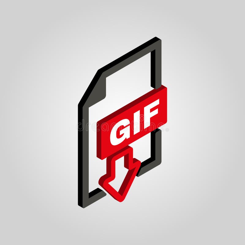 The GIF Icon.3D Isometric File Format Symbol Stock Vector ...