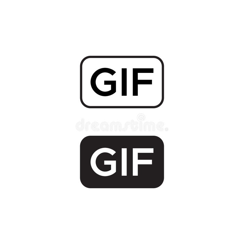 GIF Icon Vector Isolated on Rectangle Shape Stock Vector - Illustration ...