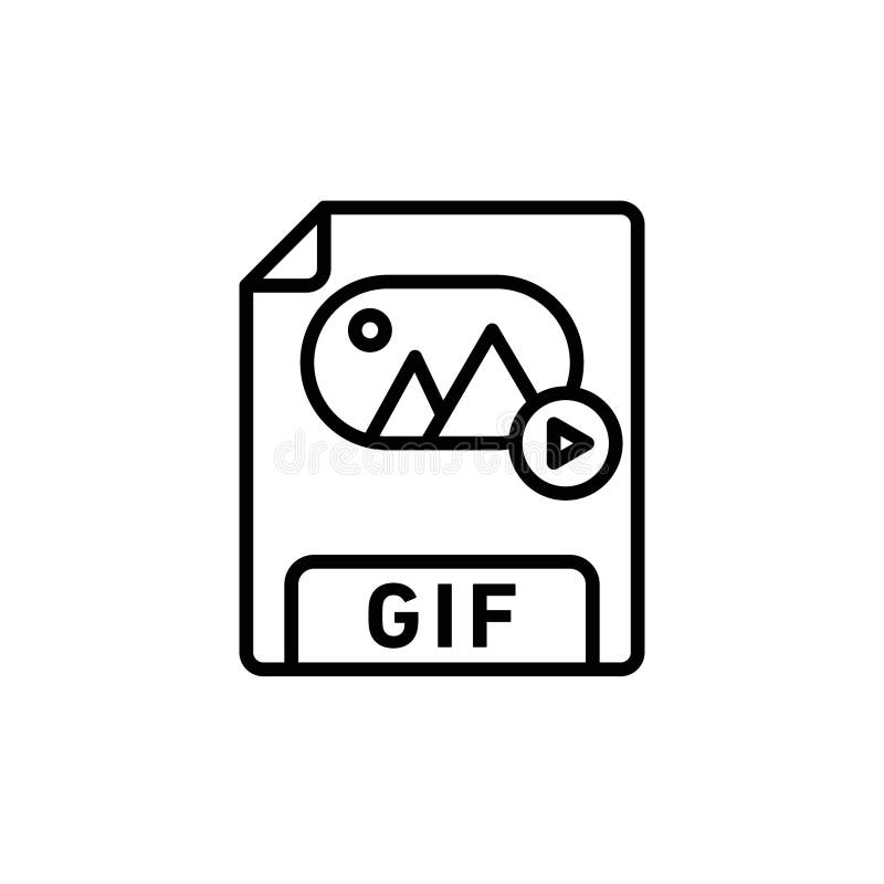 Animated Gif Icon for Digital Media Stock Vector - Illustration of line ...
