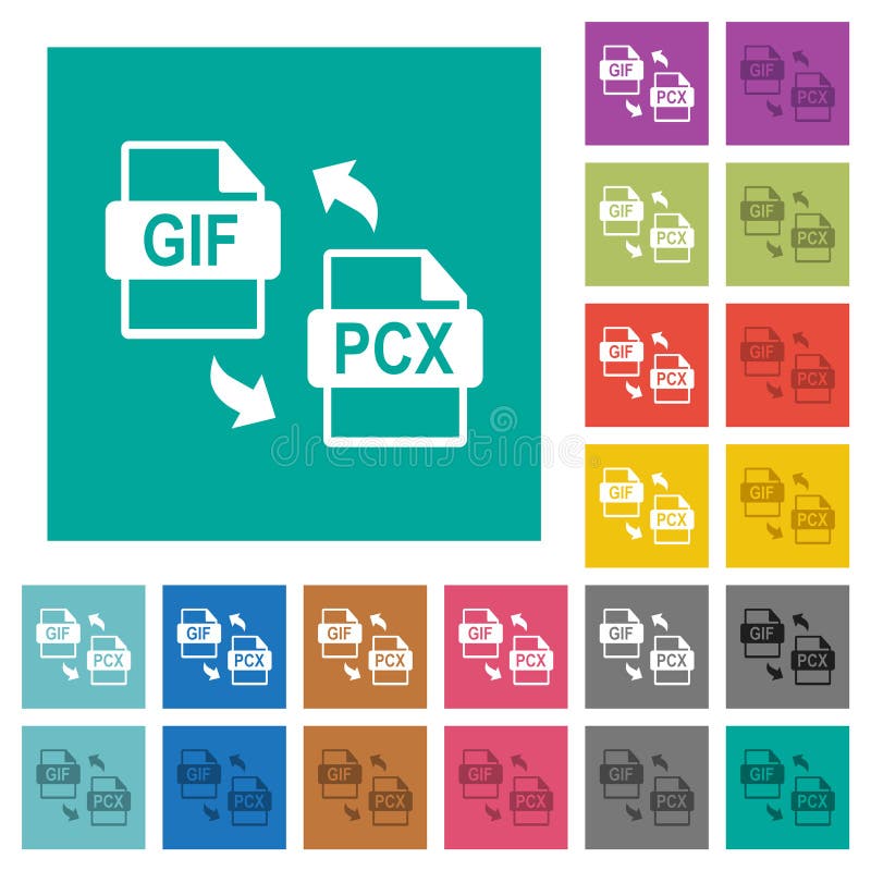 GIF PCX File Conversion Square Flat Multi Colored Icons Stock Vector ...