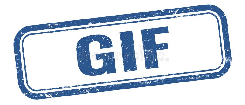 GIF Text on Blue Grungy Vintage Stamp Stock Illustration - Illustration ...