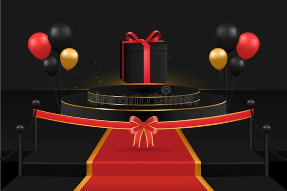 Grand Opening with an Unopened Gift Box As a Surprise on the Podium ...