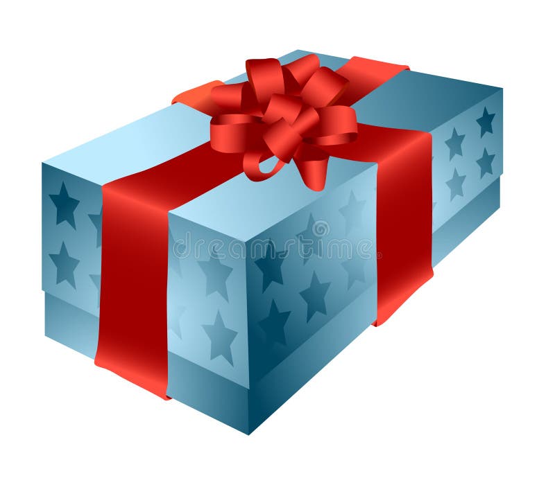 Blue present stock illustration. Illustration of wrappings - 48581