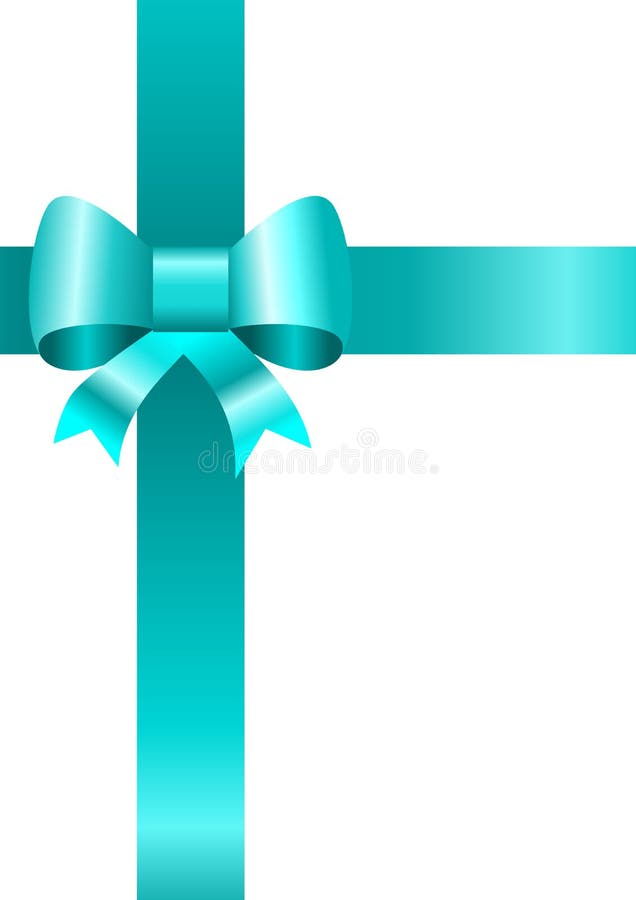 Blue gift, ribbon, bow stock illustration. Illustration of decor - 3601129
