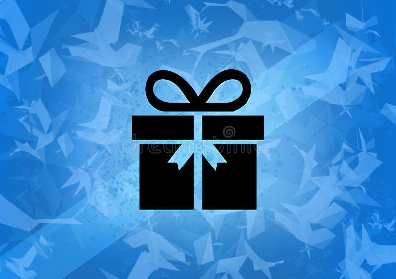 Gift Aesthetic Abstract Icon on Blue Background Stock Illustration ...