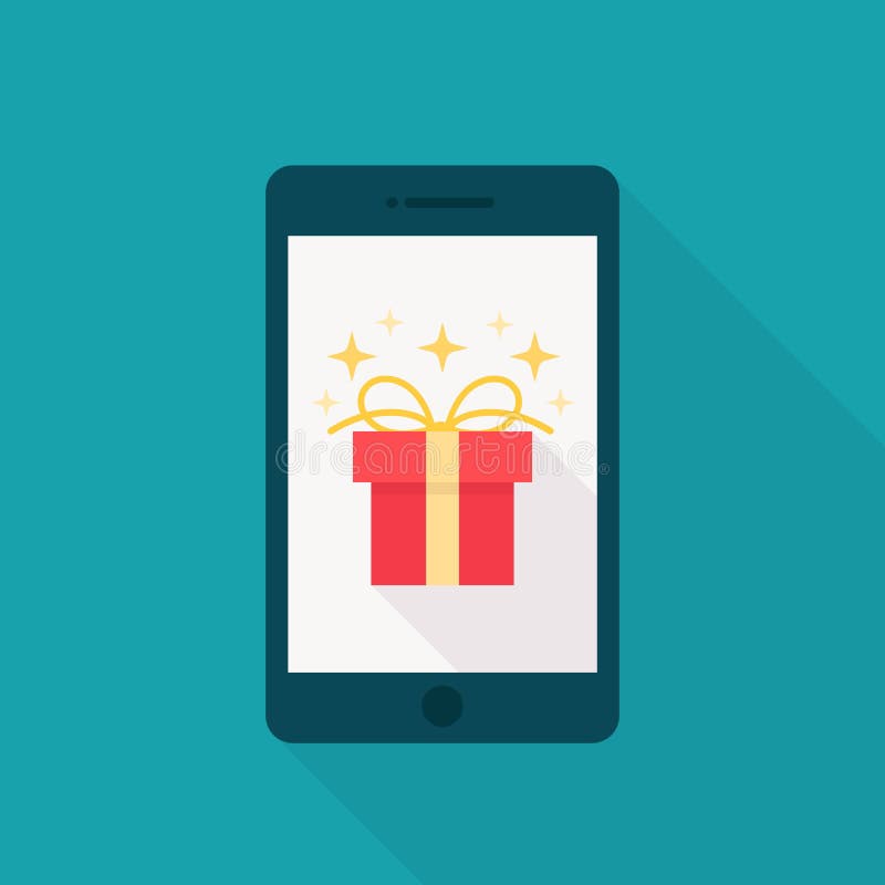 Gift App Page on the Smartphone Stock Vector - Illustration of present ...