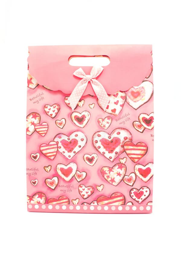 Gift bag isolated on white stock image. Image of decorative - 61361857