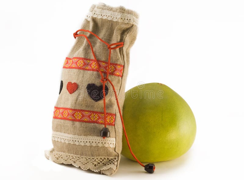 Gift Bag and Pomelo. New Year Stock Photo - Image of year, stuffed ...