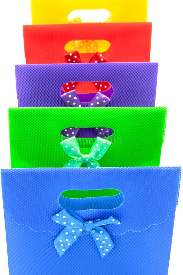 Gift bags stock photo. Image of paper, yellow, ribbon - 206696756