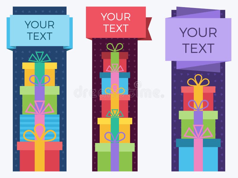 Gift banners. stock vector. Illustration of label, open - 85898931