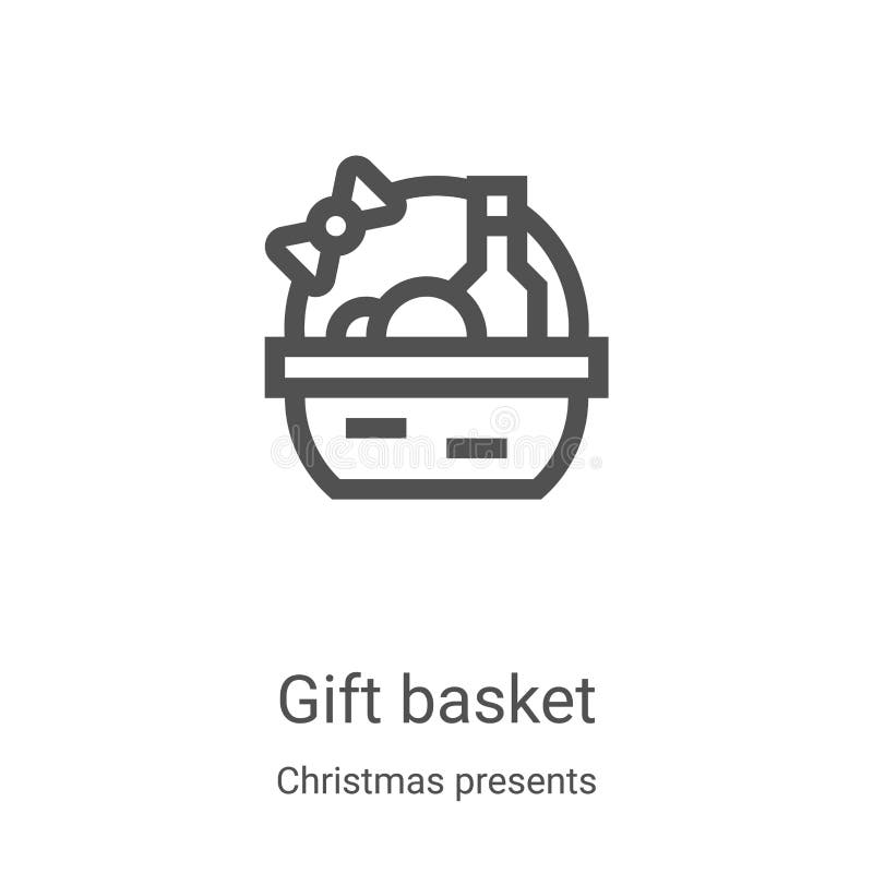 Gift Basket Icon Vector from Christmas Presents Collection. Thin Line ...