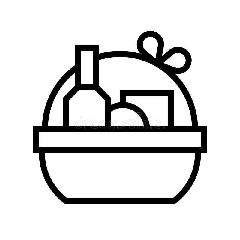 Gift Basket Vector Illustration, Solid Design Icon Stock Vector ...