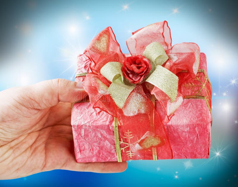 Gift with a Big Bow stock photo. Image of hand, package - 21493924