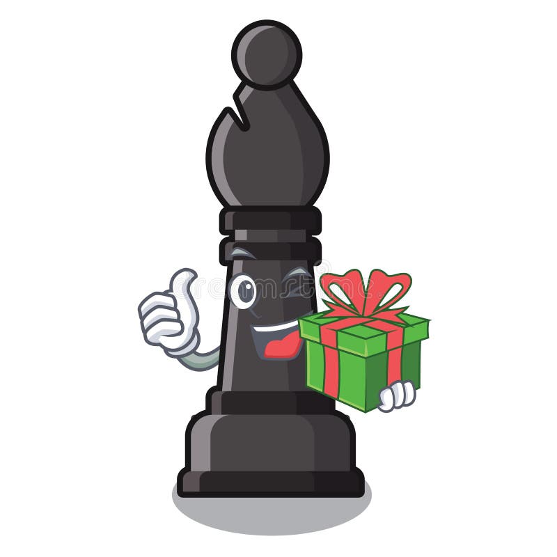 With Gift Bishop Chess Toys in Character Shape Stock Vector ...