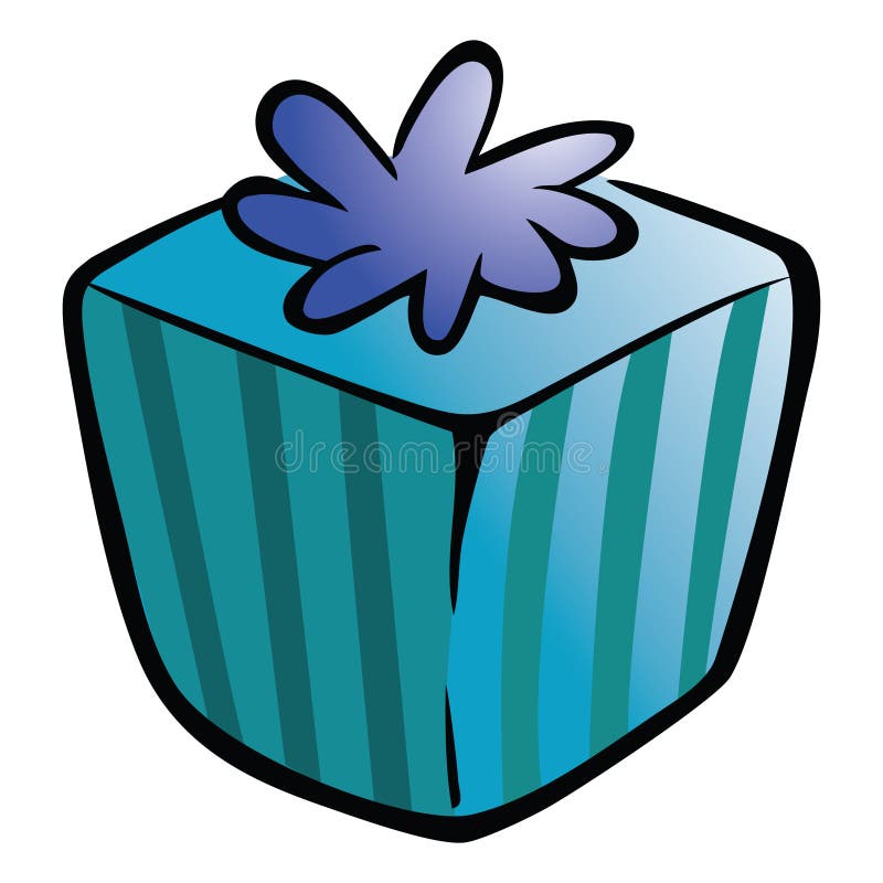 Gift blue box stock vector. Illustration of cartoon, christmas - 14594006