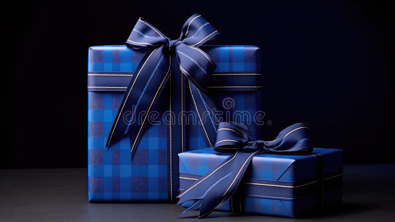 Gift blue check stock illustration. Illustration of generated - 369873135