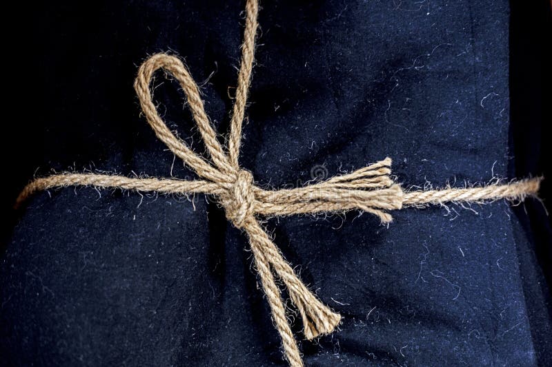 Gift in Blue Fabric Not Tied with Natural Stock Image - Image of ...