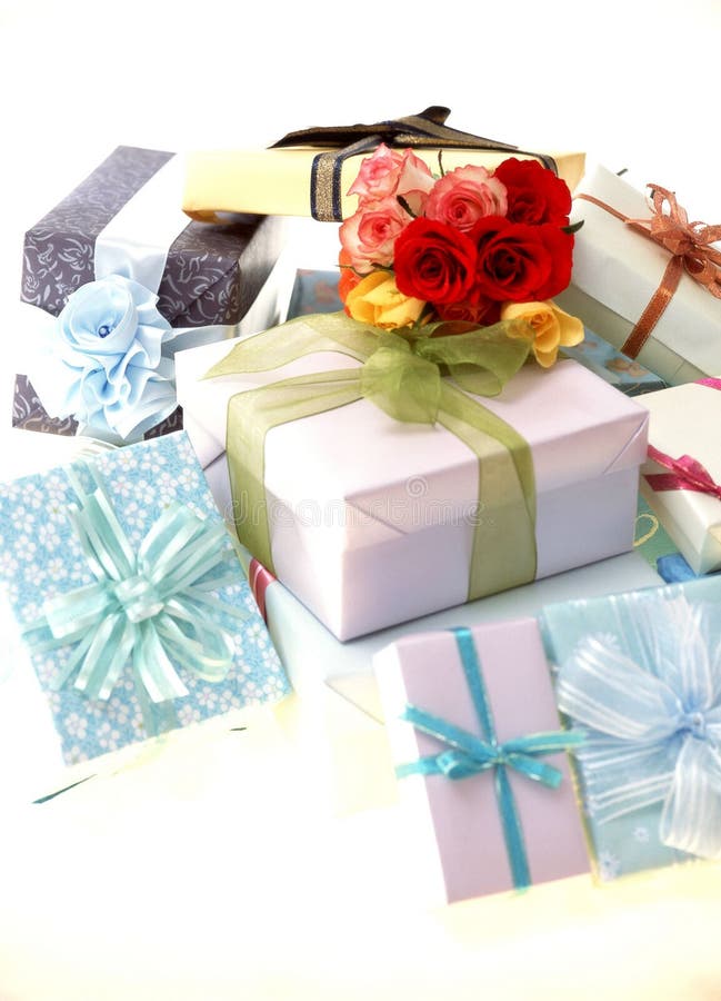 Gift Box stock photo. Image of gift, cake, paper, rose - 113596