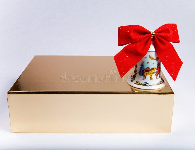 Gift box with bell stock photo. Image of present, beautiful - 3795376