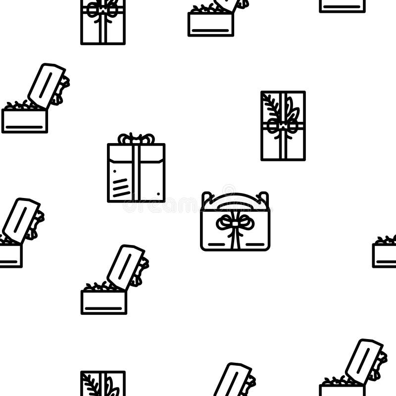 Gift Box Birthday Ribbon Vector Seamless Pattern Stock Illustration ...