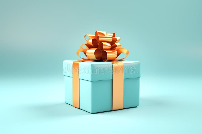 Gift Box Blue. Christmas Present Stock Photo - Image of event, blue ...