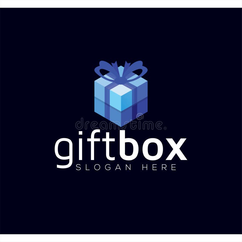 Gift Box with Blue Color Logo Vector Template Stock Vector ...