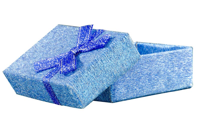 Gift Box Blue Color on White Background,Clipping Path Stock Photo ...
