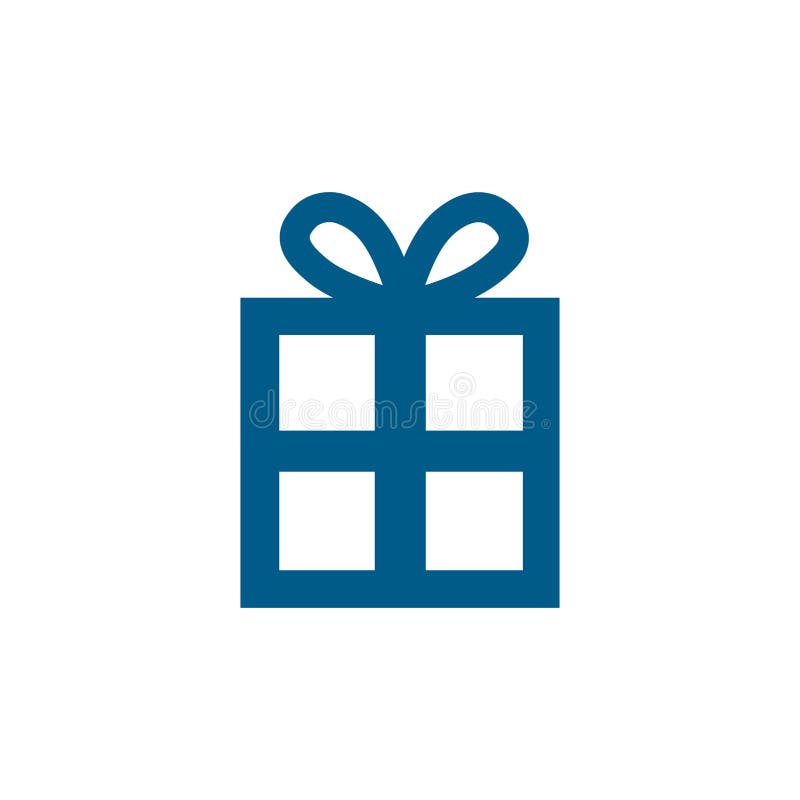Gift Box Blue Icon on White Background. Blue Flat Style Vector ...