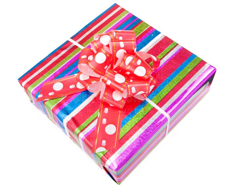 Gift box with bow stock photo. Image of christmas, greeting - 12099068