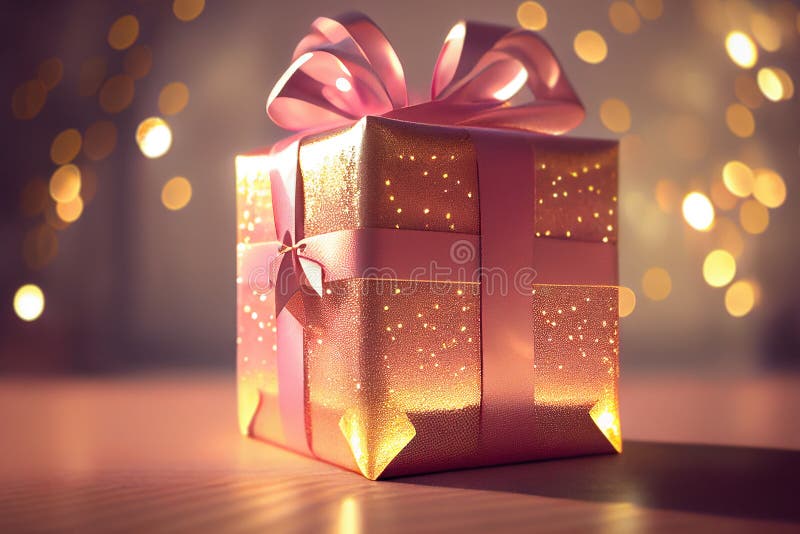 Gift Box with Bow, Illustration Stock Illustration - Illustration of ...