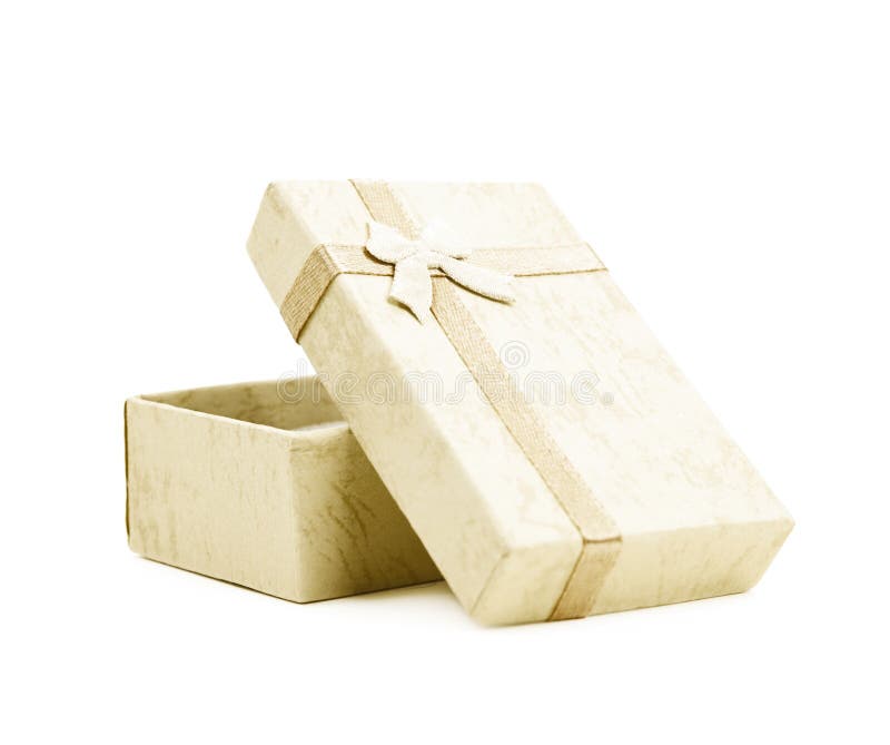 Gift Box with a Bow Isolated Stock Image - Image of decorative, gift ...