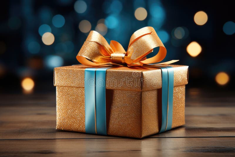 Gift Box in a Bright Wrapper with Ribbon and Bow Stock Image - Image of ...