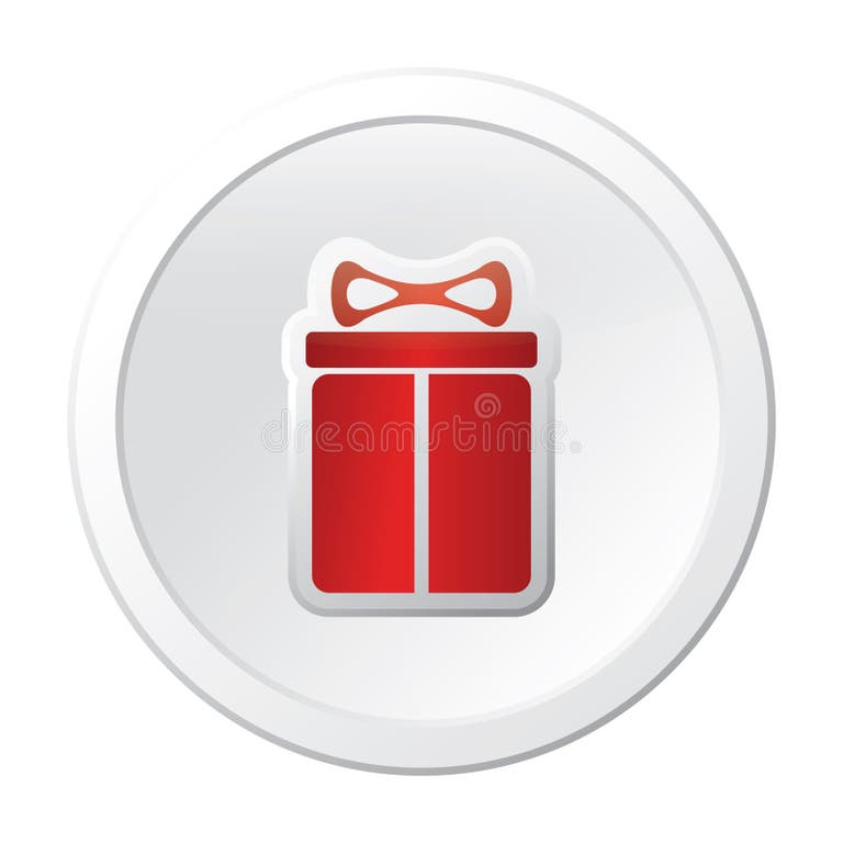 Gift Box Button. Vector Illustration Decorative Background Design Stock ...