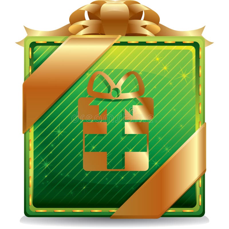 Gift Box Button. Vector Illustration Decorative Design Stock Image ...