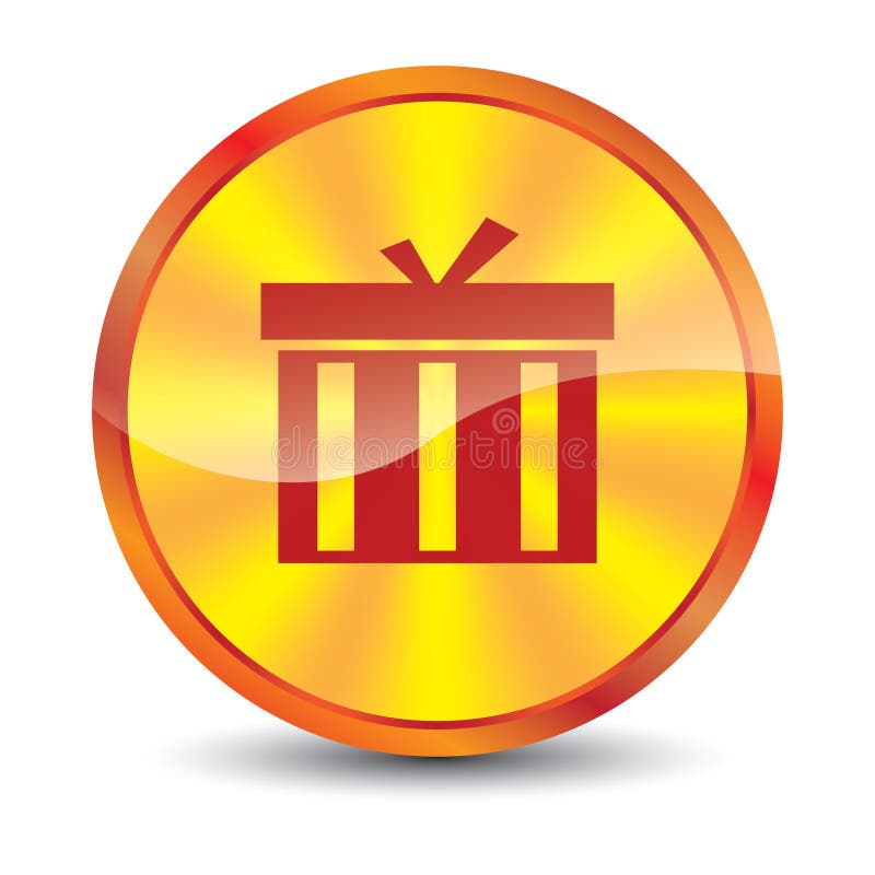 Gift Box Button. Vector Illustration Decorative Design Stock Vector ...