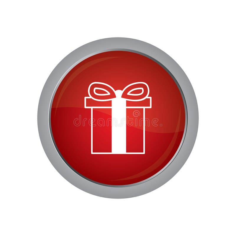 Gift Box Button. Vector Illustration Decorative Design Stock Vector ...