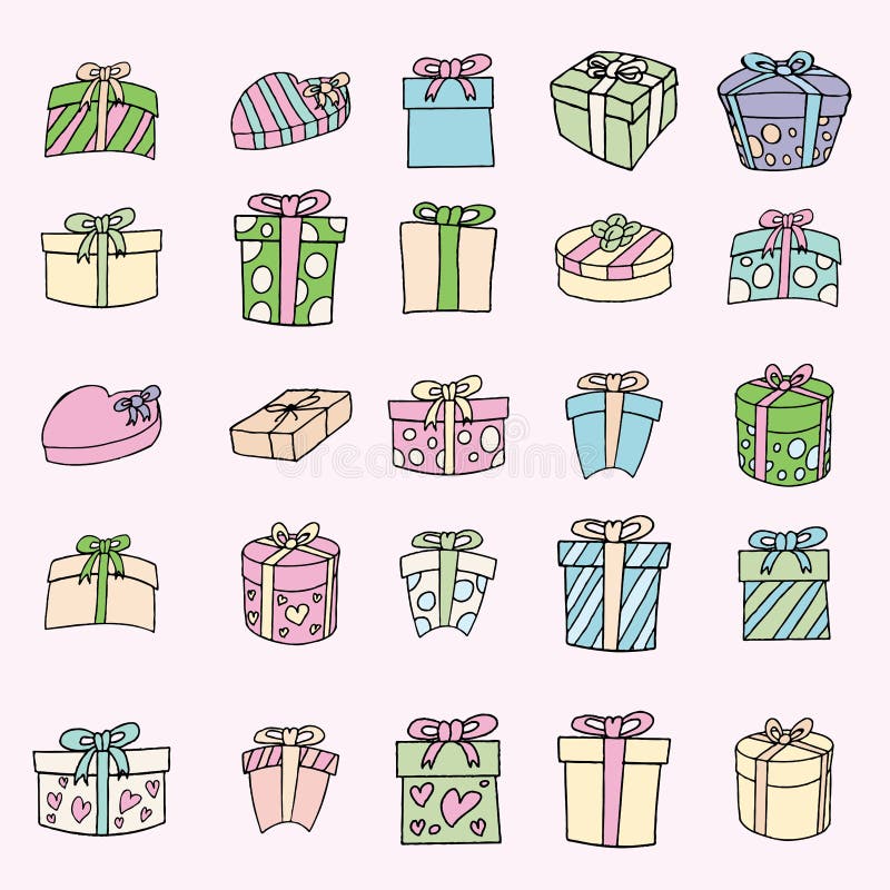 The Gift Box Cartoon Style for Celebration Concept Stock Illustration ...