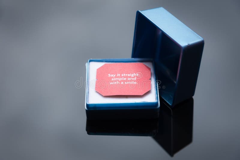 A Gift Box with a Catchy Motto Stock Image - Image of concept, button ...