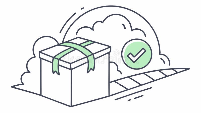 Gift Box with Checkmark, Successful Delivery, Confirmed Order, Vector ...