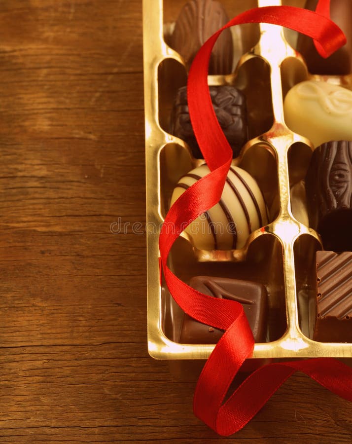 Red chocolate box stock image. Image of isolated, love - 11729507