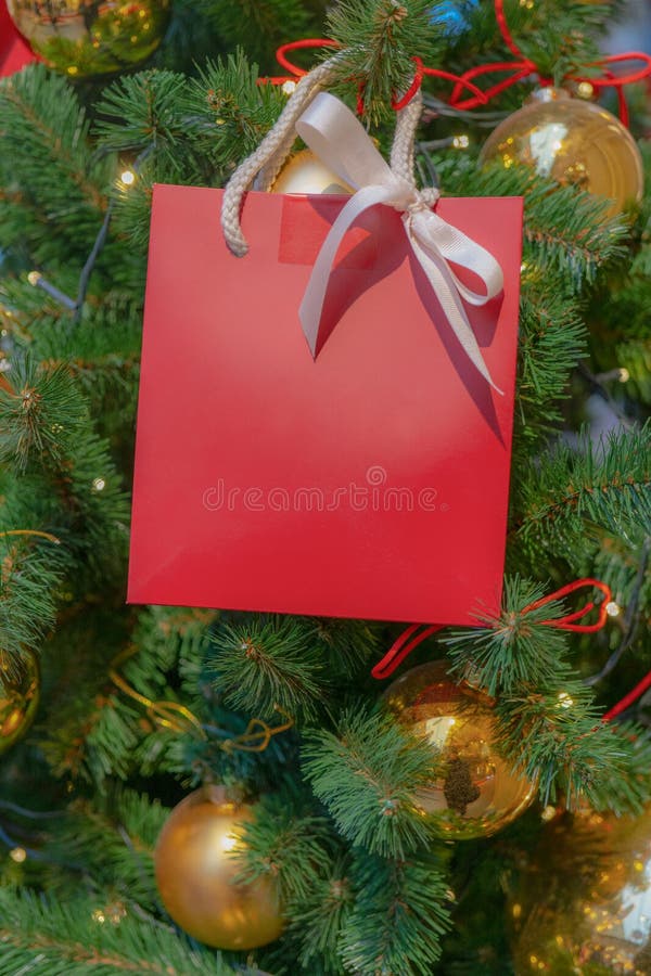 Gift Box for Christmas Fir. Place for Inscription Stock Image - Image ...