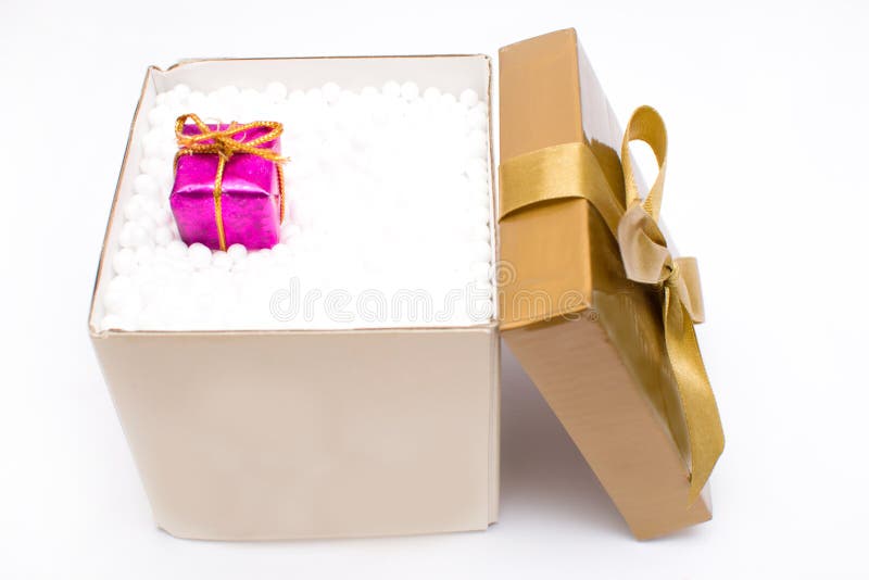 Gift Box with a Christmas Gift Stock Photo - Image of decoration, open ...