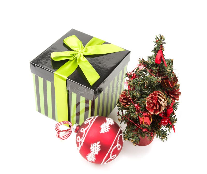 Gift Box with Christmas Tree Stock Photo - Image of design, style: 27932032