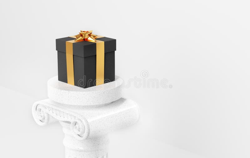 Gift Box on Classical Ancient Column. Stock Illustration - Illustration ...