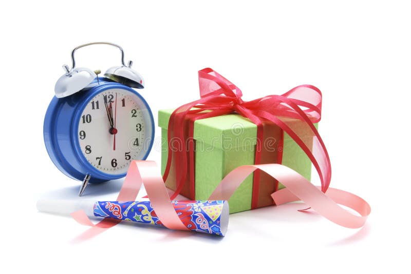 Gift Box and Clock stock photo. Image of congratulation - 7222166